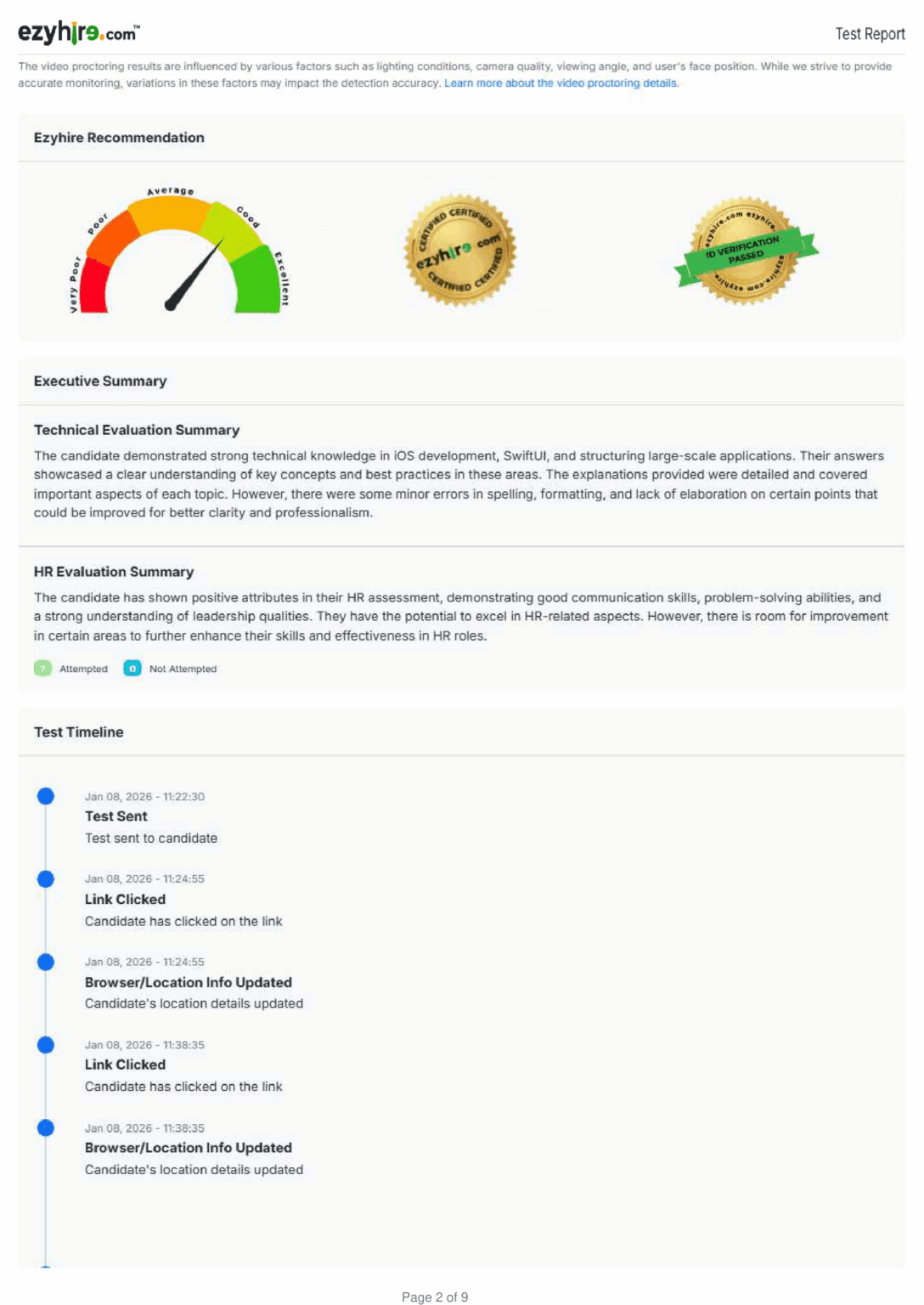 expert assessment report - ezyHire